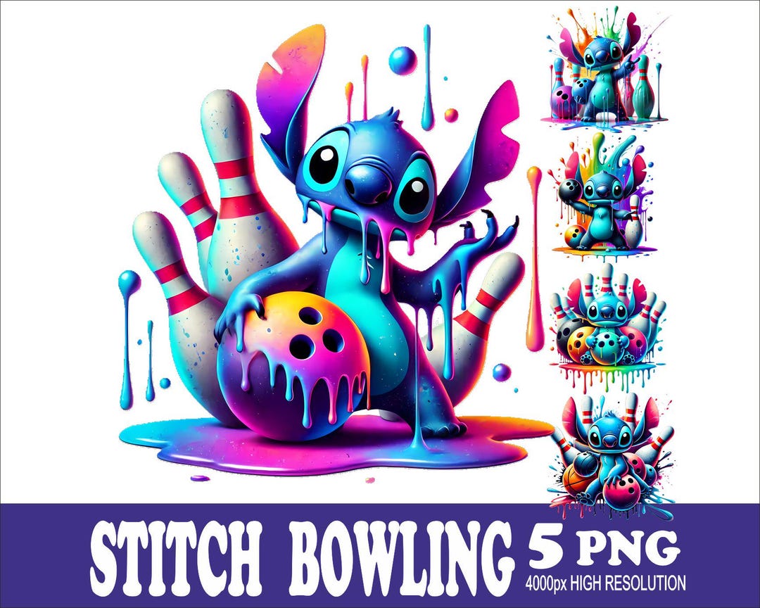 5 PNG Stitch Bowling Design Watercolor Tshirt Mug Tumpler Sublimation ...