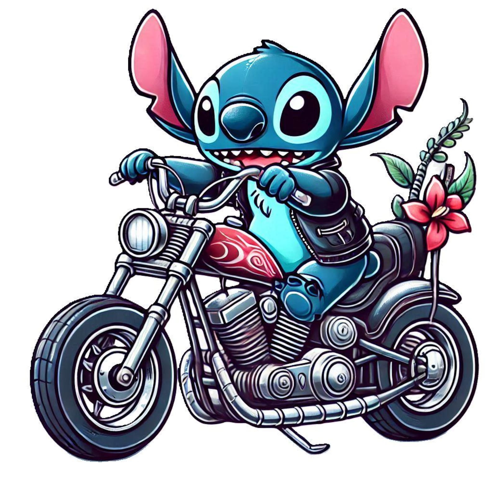 Stitch Motorcycle 5PNG: Watercolor Sublimation Design (5 PNG Files) - Etsy