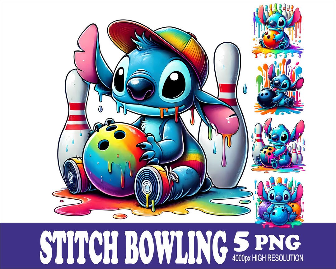5 PNG Stitch Bowling Design Watercolor Tshirt Mug Tumpler Sublimation ...
