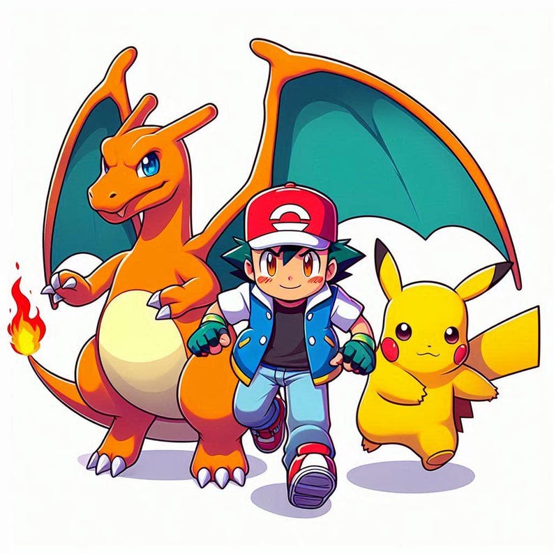 Charizard Design Watercolor Design: Sublimation PNG Set (5 Files) - Etsy