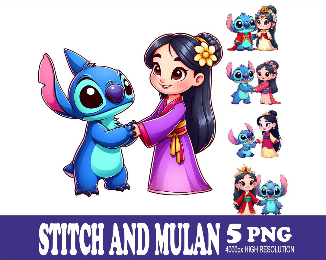 5 PNG Stitch and Princess Mulan Design Splash Tshirt Mug Tumpler ...