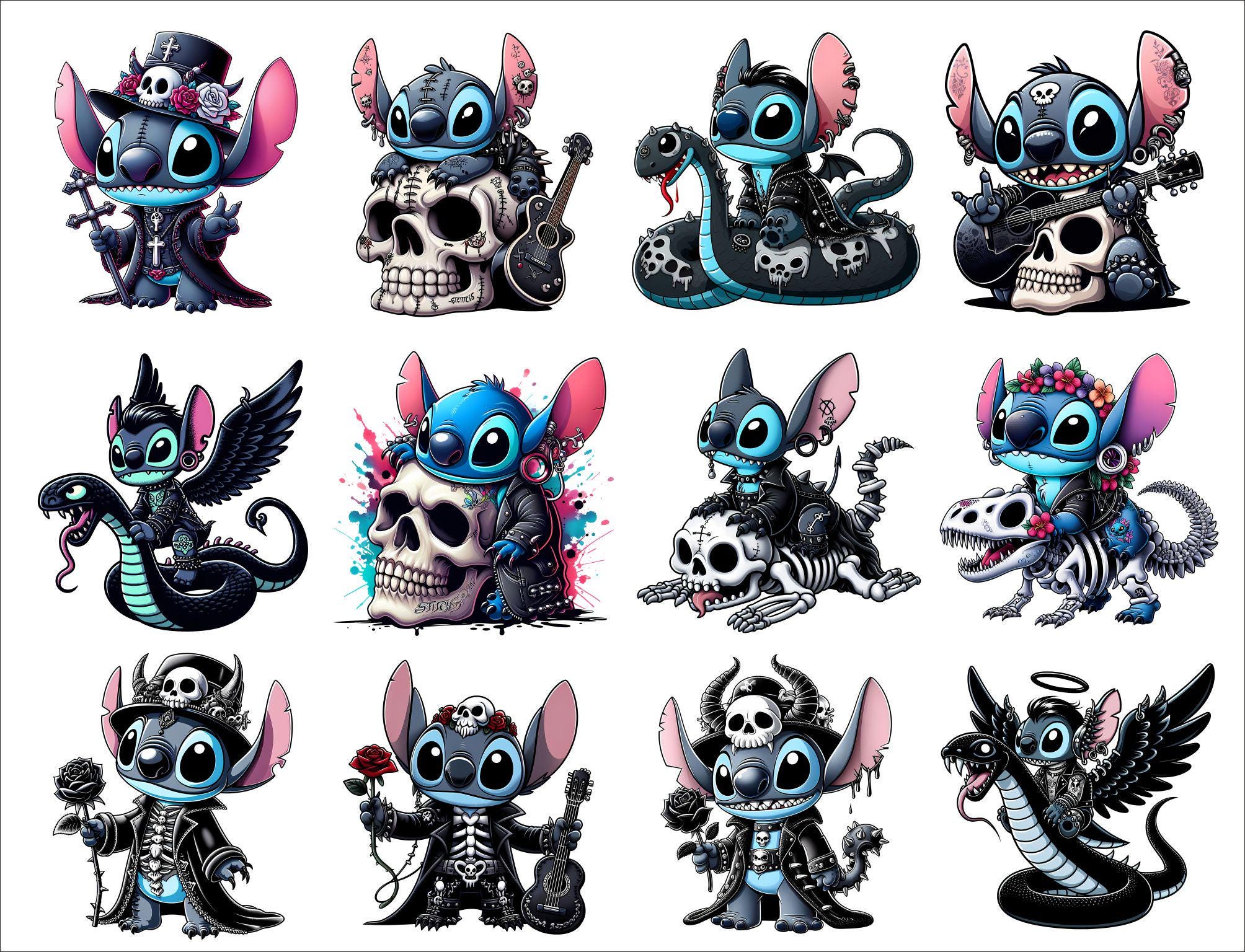 Stitch Gothic PNG Bundle: Sublimation Designs (115 Files) - Etsy