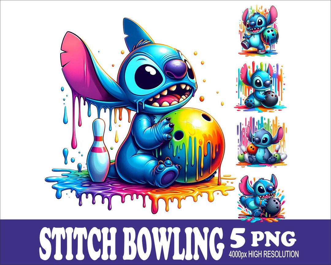 5 PNG Stitch Bowling Design Watercolor Tshirt Mug Tumpler Sublimation ...