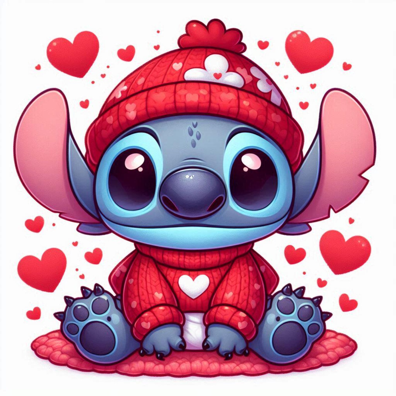 Stitch Love Design Watercolor 5PNG Sublimation Design Set: 5 PNG Files ...
