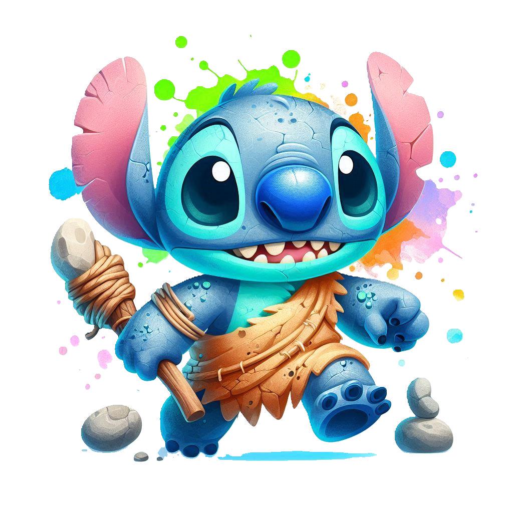 5 PNG Stitch Stone Age Design Watercolor Tshirt Mug Tumpler Sublimation ...