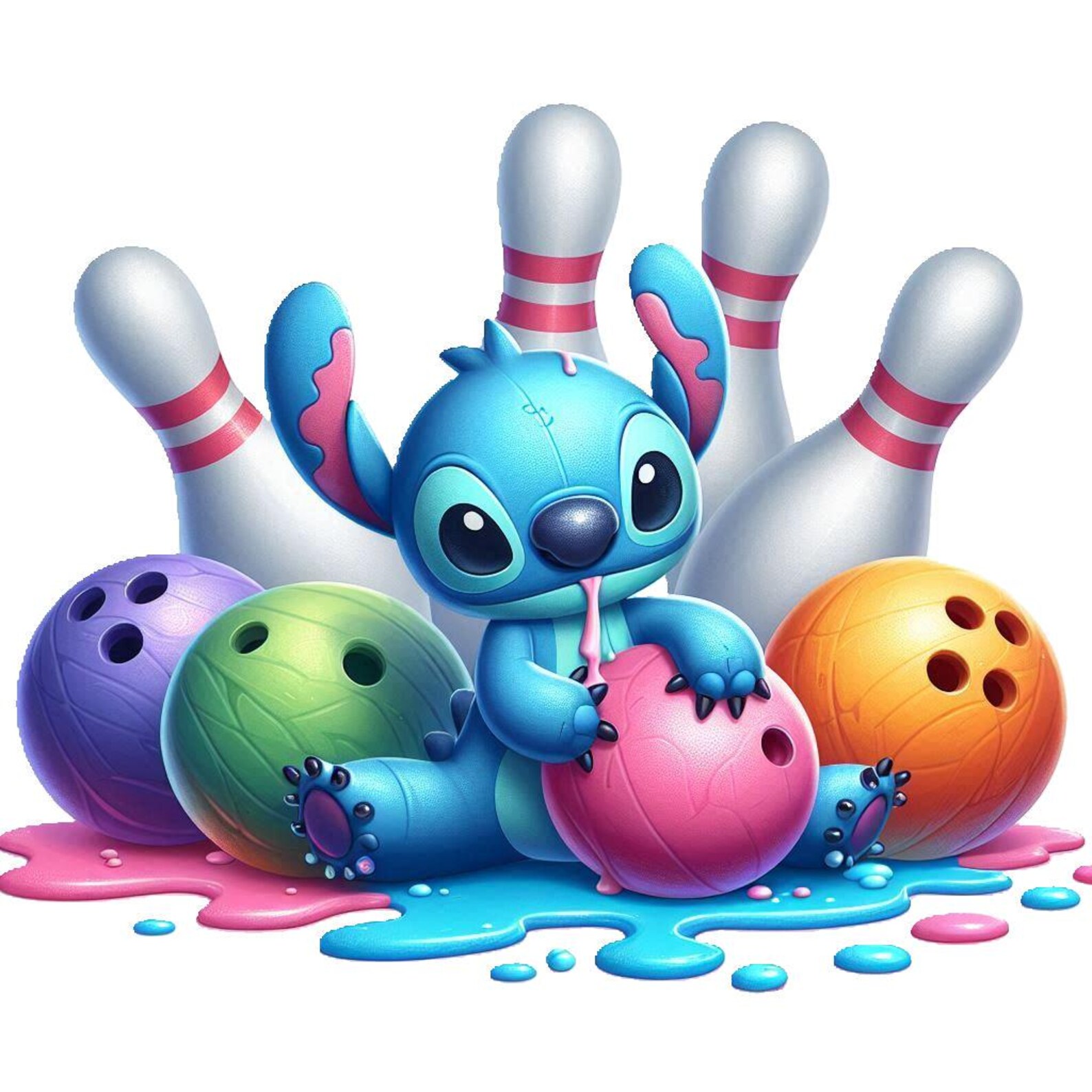 5 PNG Stitch Bowling Design Watercolor Tshirt Mug Tumpler Sublimation ...