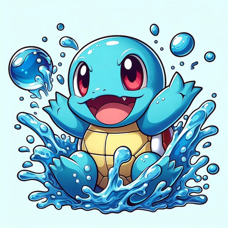 Squirtle Design Watercolor PNG: Sublimation Design Set (5 Files) - Etsy