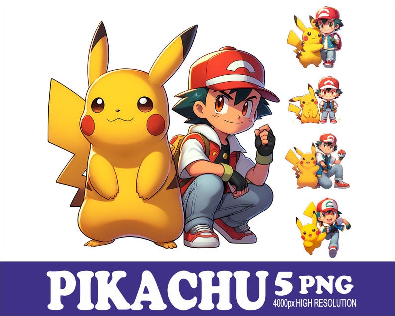 5 PNG Pikachu Design Watercolor Tshirt Mug Tumpler Sublimation Png ...