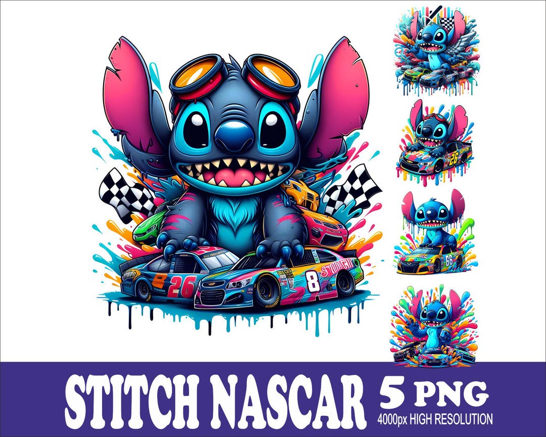 5 PNG Stitch Nascar Design Watercolor Tshirt Mug Tumpler Sublimation ...
