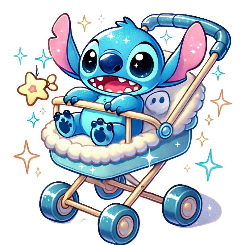 Stitch Baby Design Watercolor PNG Designs: Sublimation Graphics (5 PNG ...