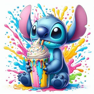 5 PNG Stitch Milkshake Design Watercolor Tshirt Mug Tumpler Sublimation ...