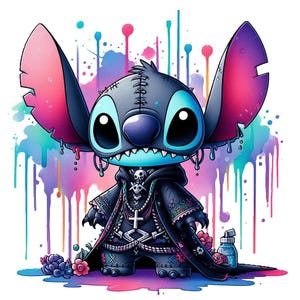 5 PNG Stitch Gothic Design Halloween Stitch Tshirt Mug Tumpler ...