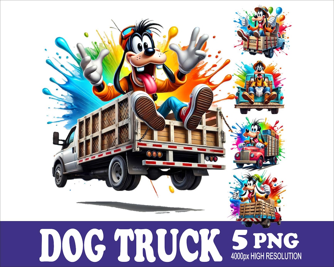 5 PNG Goofy Truck Design Watercolor Tshirt Mug Tumpler Sublimation Png ...