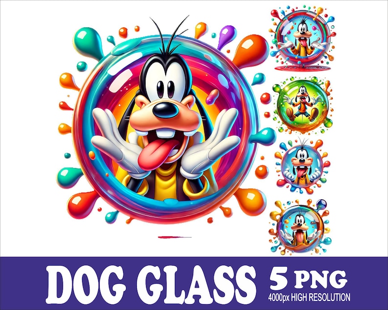 Goofy Design Watercolor PNG: Sublimation Design Set (5 Files) - Etsy
