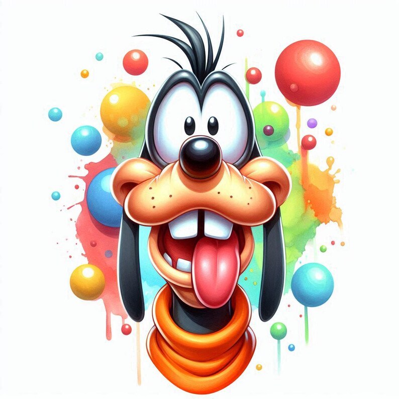 Goofy Design Watercolor PNG: Sublimation Design Set (5 Files, High ...