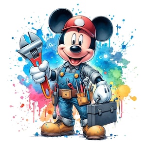 5 PNG Mouse Repairman Design Watercolor Tshirt Mug Tumpler Sublimation ...