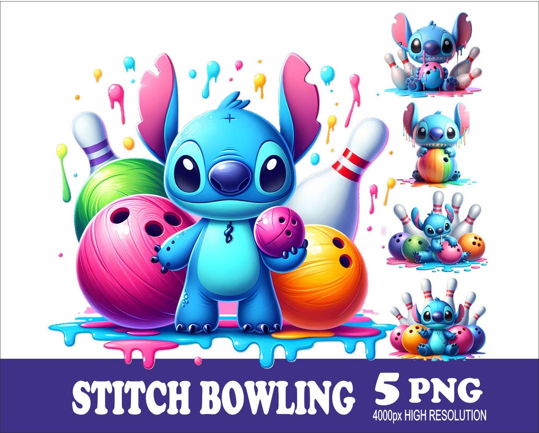 5 PNG Stitch Bowling Design Watercolor Tshirt Mug Tumpler Sublimation ...