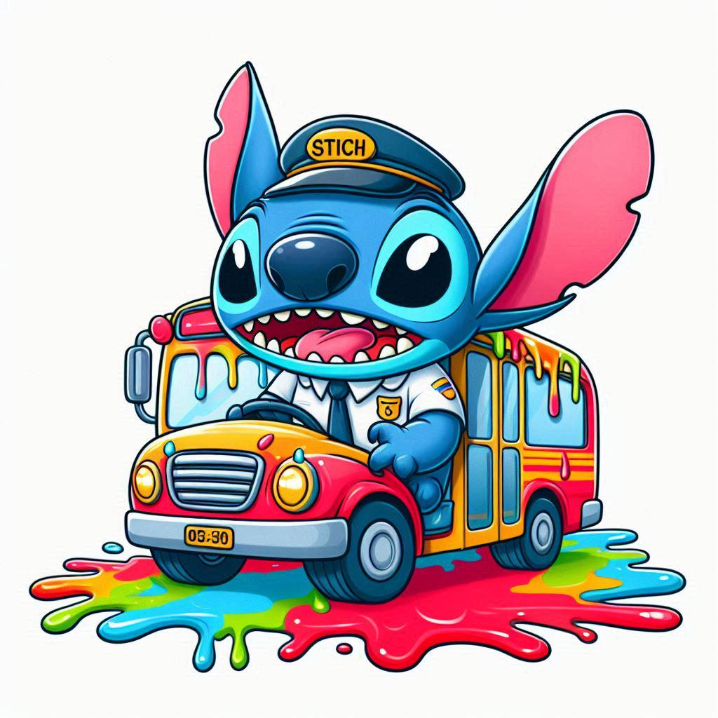 5 PNG Stitch Bus Driver Design Watercolor Tshirt Mug Tumpler ...