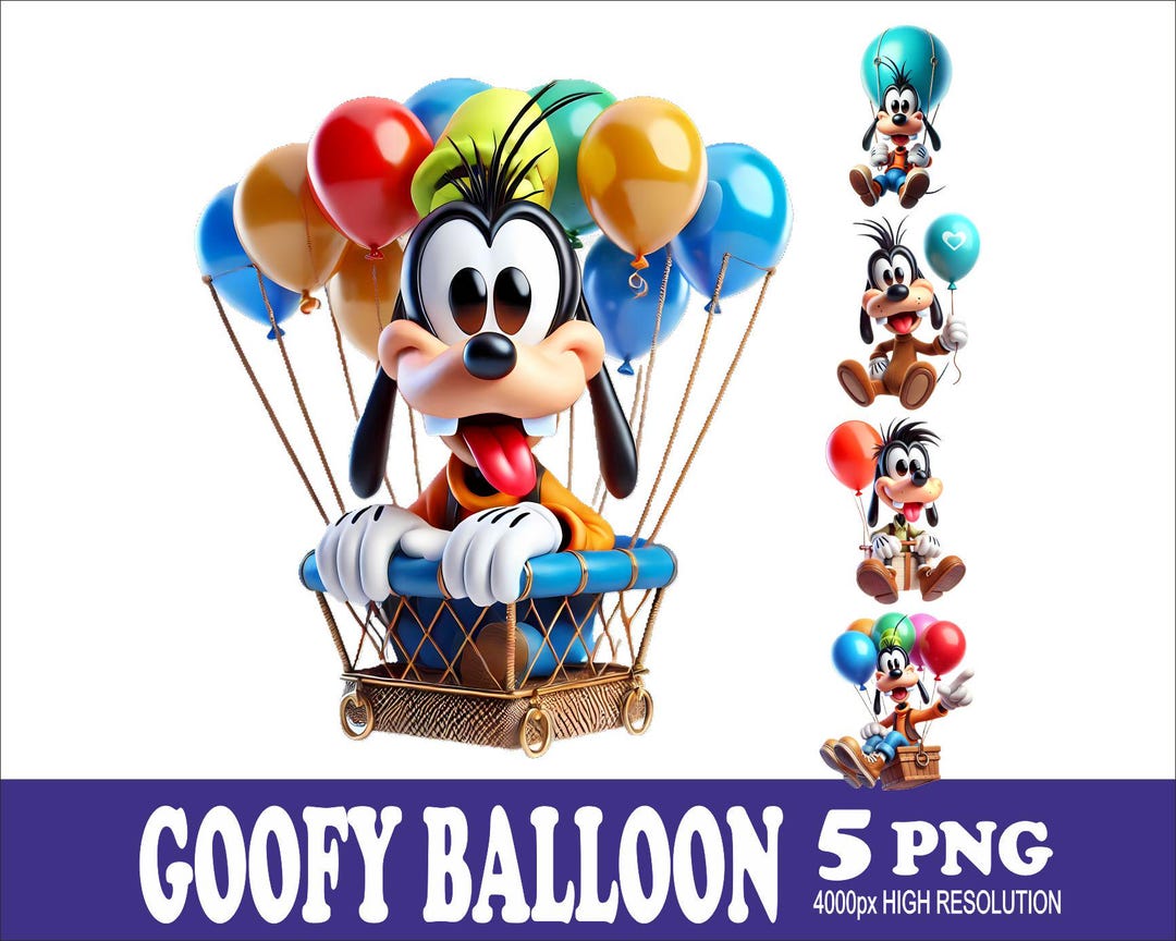 5 PNG Goofy Balloon Design Watercolor Tshirt Mug Tumpler Sublimation ...