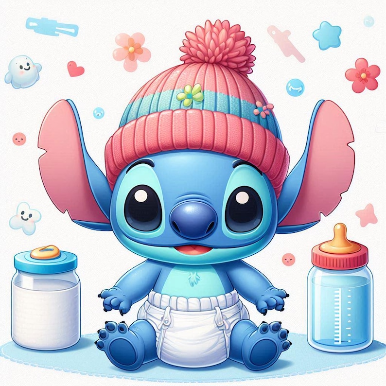 Baby Stitch Watercolor PNG: Sublimation Design Set (5 PNG Files) - Etsy