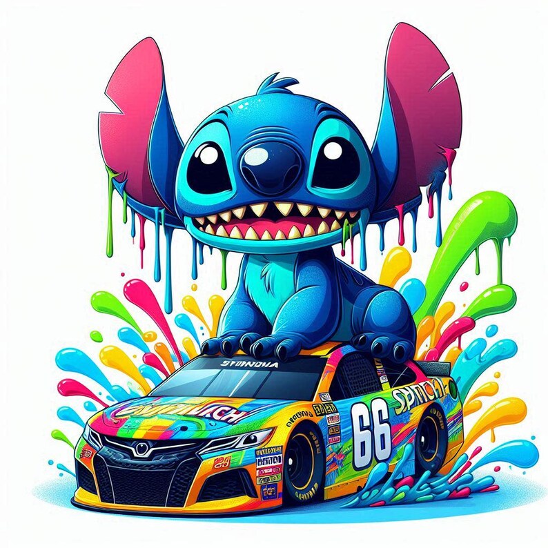 Stitch Nascar Watercolor PNG Designs: Sublimation Graphics (5 PNG) - Etsy