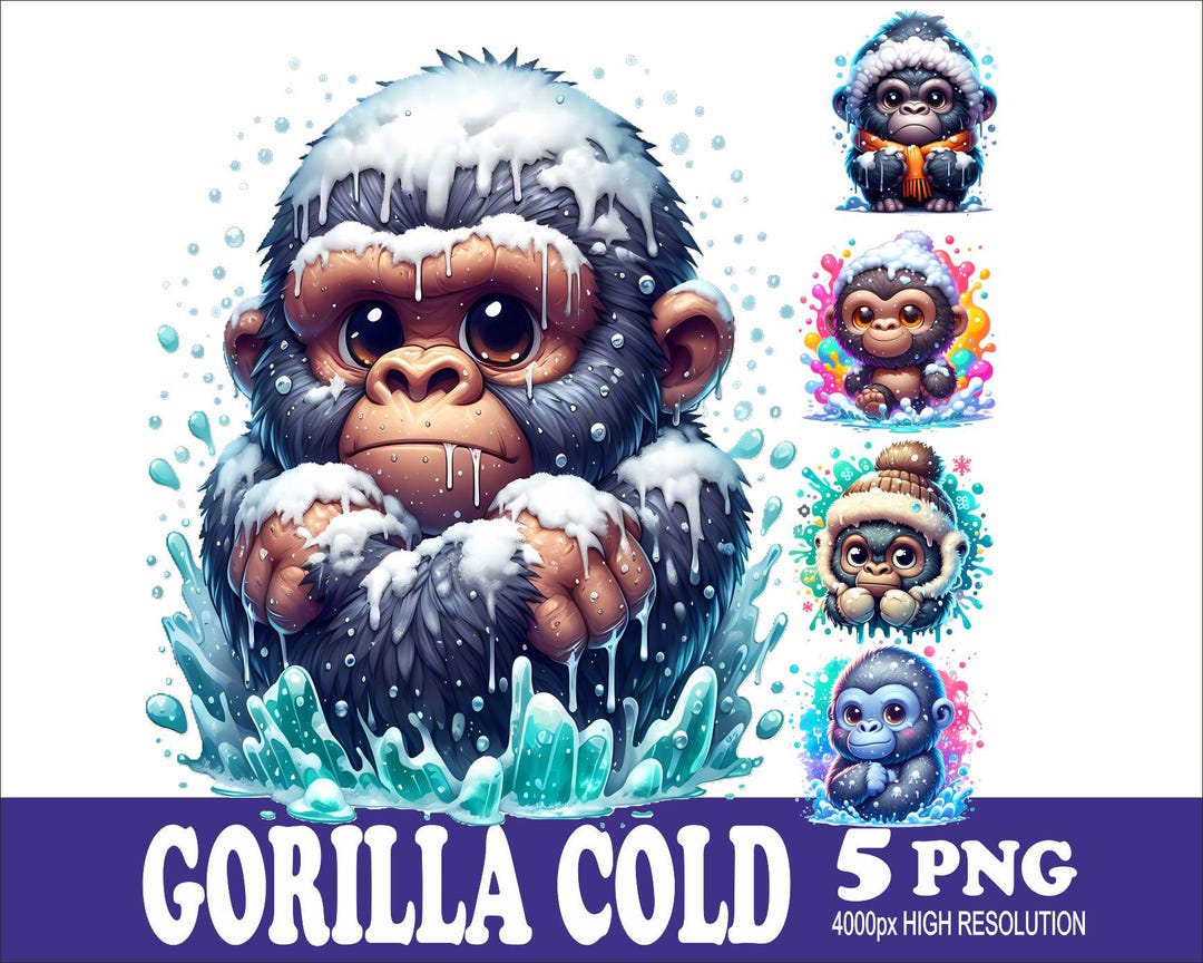 5 PNG Gorilla Cold Driver Design Watercolor Tshirt Mug Tumpler ...