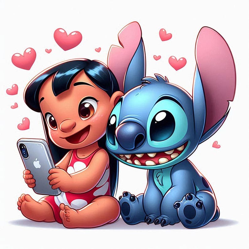 Lilo and Stitch Design Watercolor PNG Designs: Sublimation Art (5 PNG ...