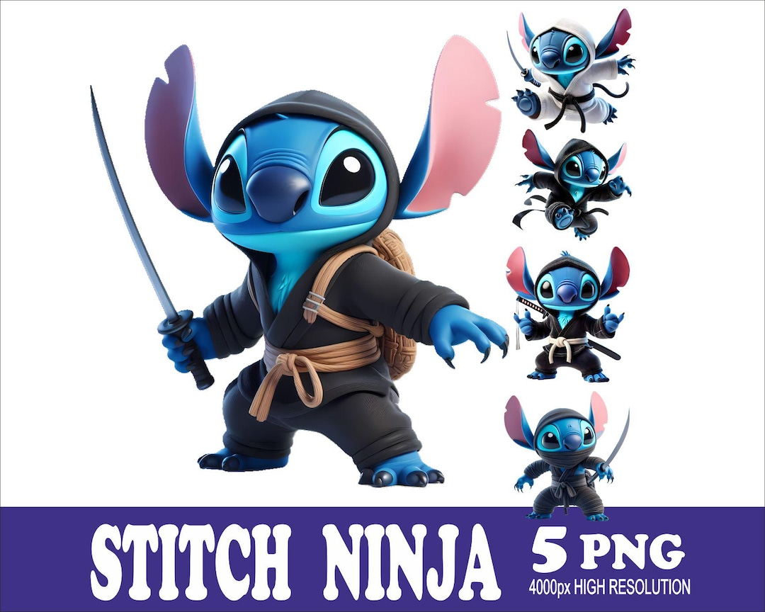 5 PNG Stitch Ninja Design Watercolor Tshirt Mug Tumpler Sublimation Png ...