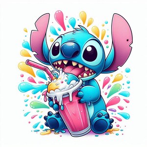 5 PNG Stitch Milkshake Design Watercolor Tshirt Mug Tumpler Sublimation ...