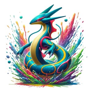 Rayquaza Watercolor Design: Sublimation PNG Set (5 Files) - Etsy