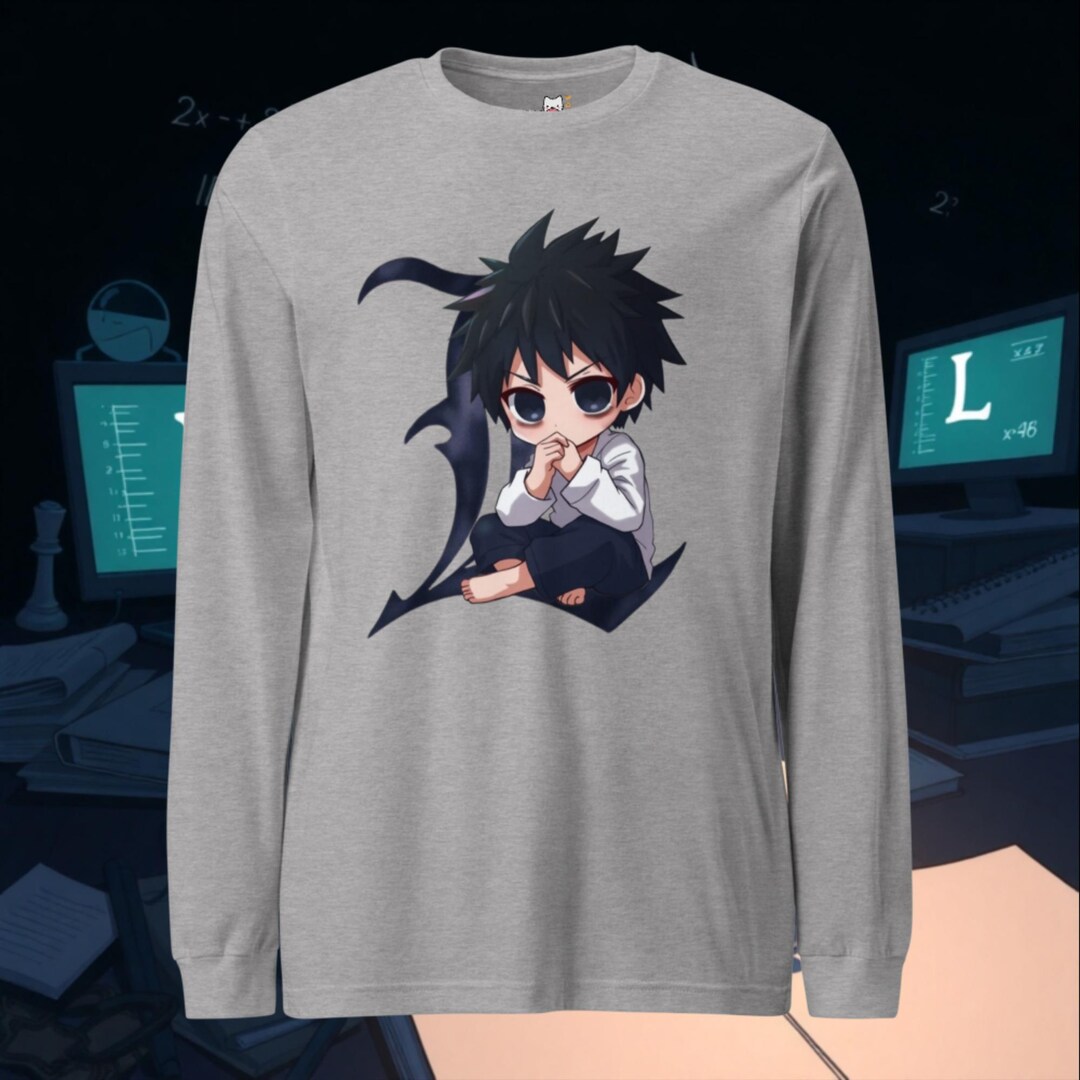 Death Note Unisex Long Sleeve T-shirt L Lawliet Hidden Genius, Japanese ...