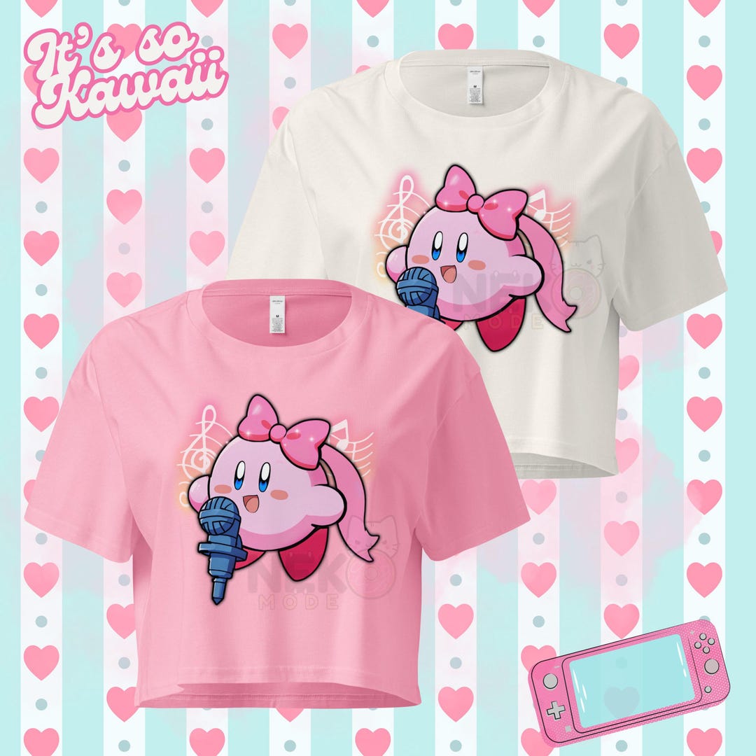 Kirby, Pink Pop Idol Kawaii Crop Top Unisex Japanese Anime Gifts - Etsy