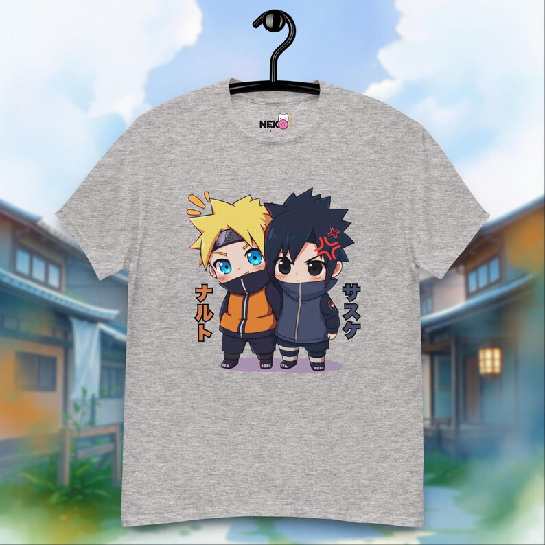 Naruto & Sasuke, Chibi Rivalry Cool, Graphic Tee, Gifts, Japanese Anime ...