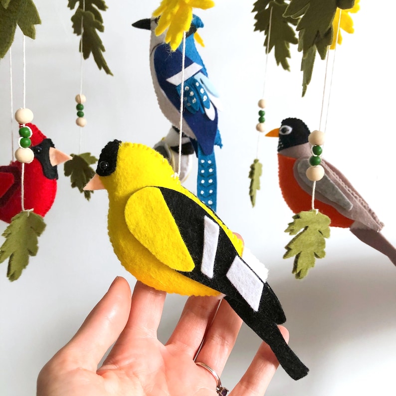 Birds Baby Mobile - American Birds Baby Nursery Crib - Woodland Baby ...