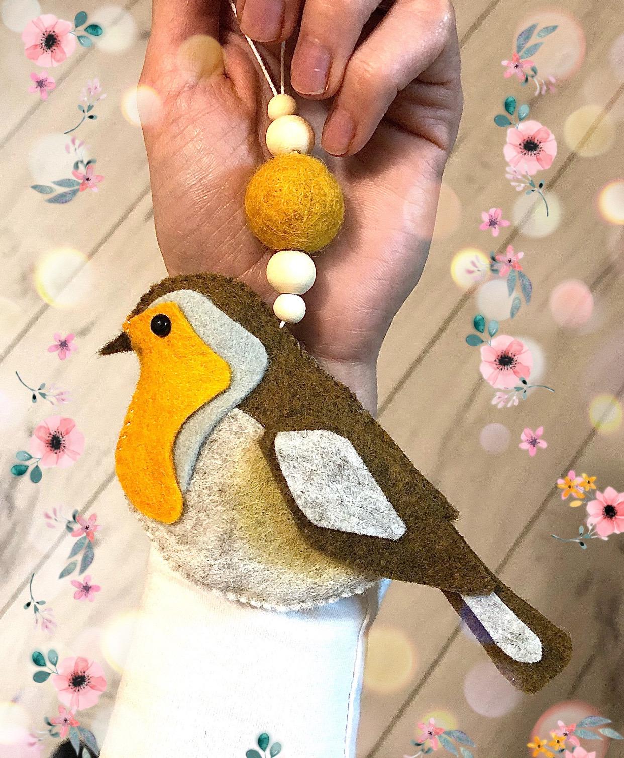 Handmade Felt Bird Ornaments – Whimsical Christmas Tree Decorations ...