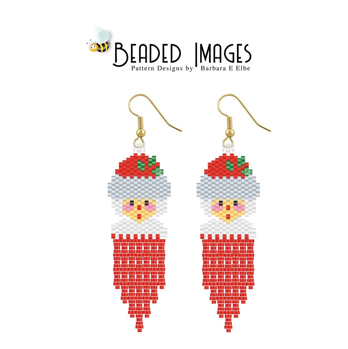 Mrs. Santa Claus Beaded Christmas Earring PATTERN 251B - Etsy