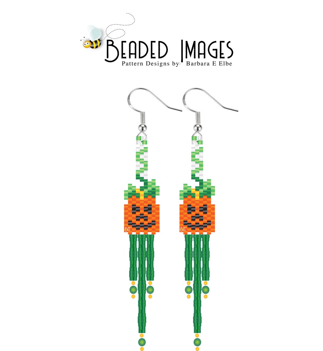Halloween Pumpkin Beaded Earring PATTERN 203 - Etsy
