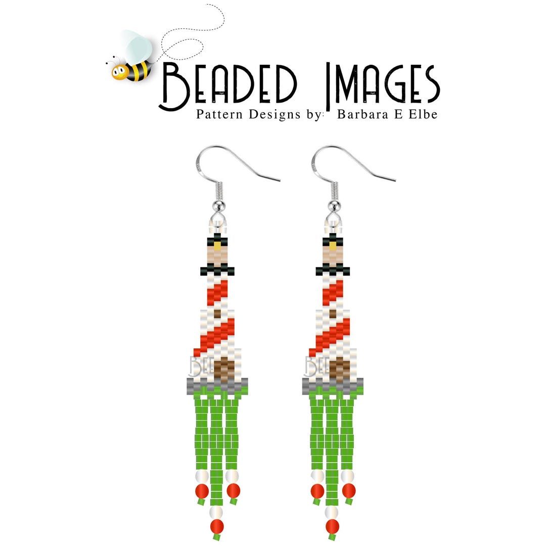 Lighthouse Earring or Charm Pattern - Brick or Peyote Stitch Pdf ...