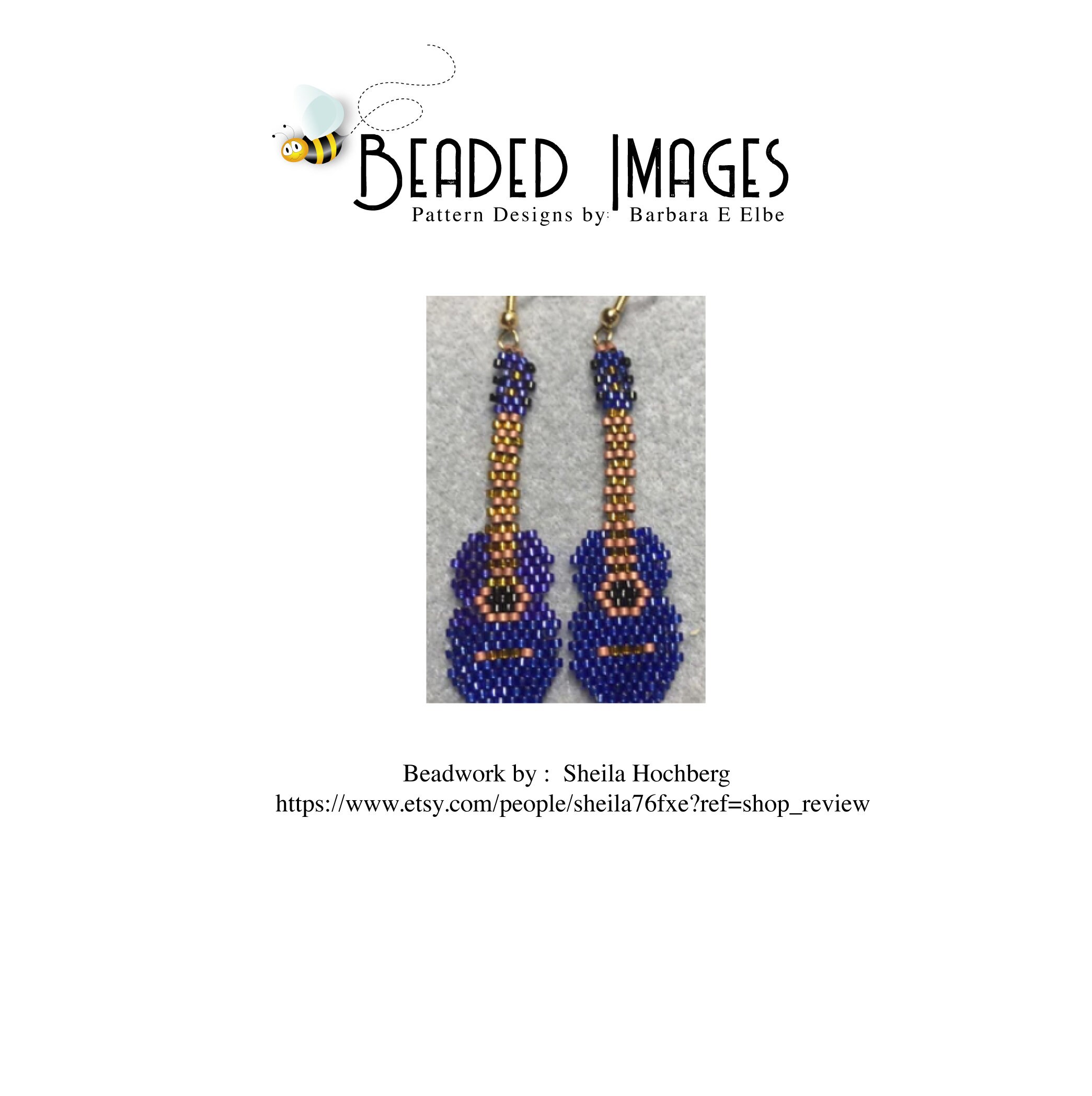 Guitar Bead Earring PATTERN - 412B - Etsy