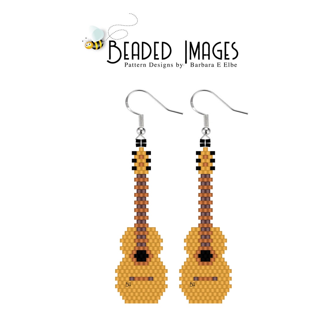 Guitar Bead Earring PATTERN - 412B - Etsy