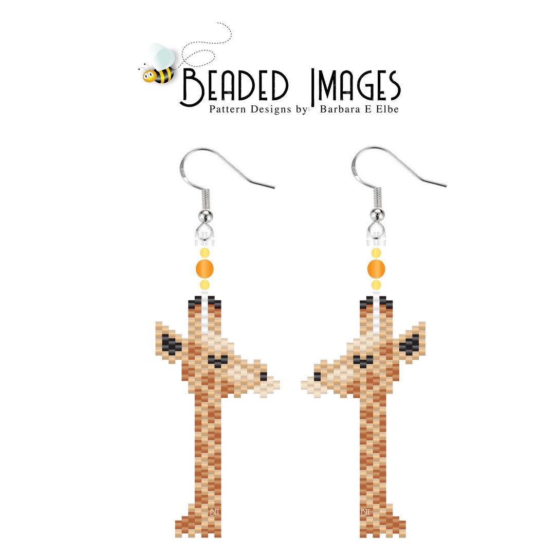 Giraffe Beaded Earrings PATTERN 230 - Etsy