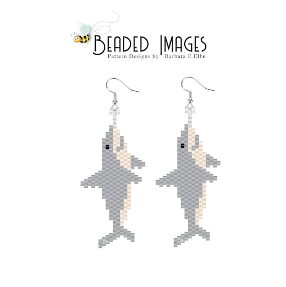 Shark Beaded Earring Pattern 300 | Etsy