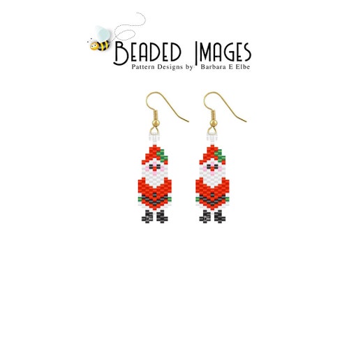 Mrs. Santa Claus Beaded Christmas Earring PATTERN 251B - Etsy