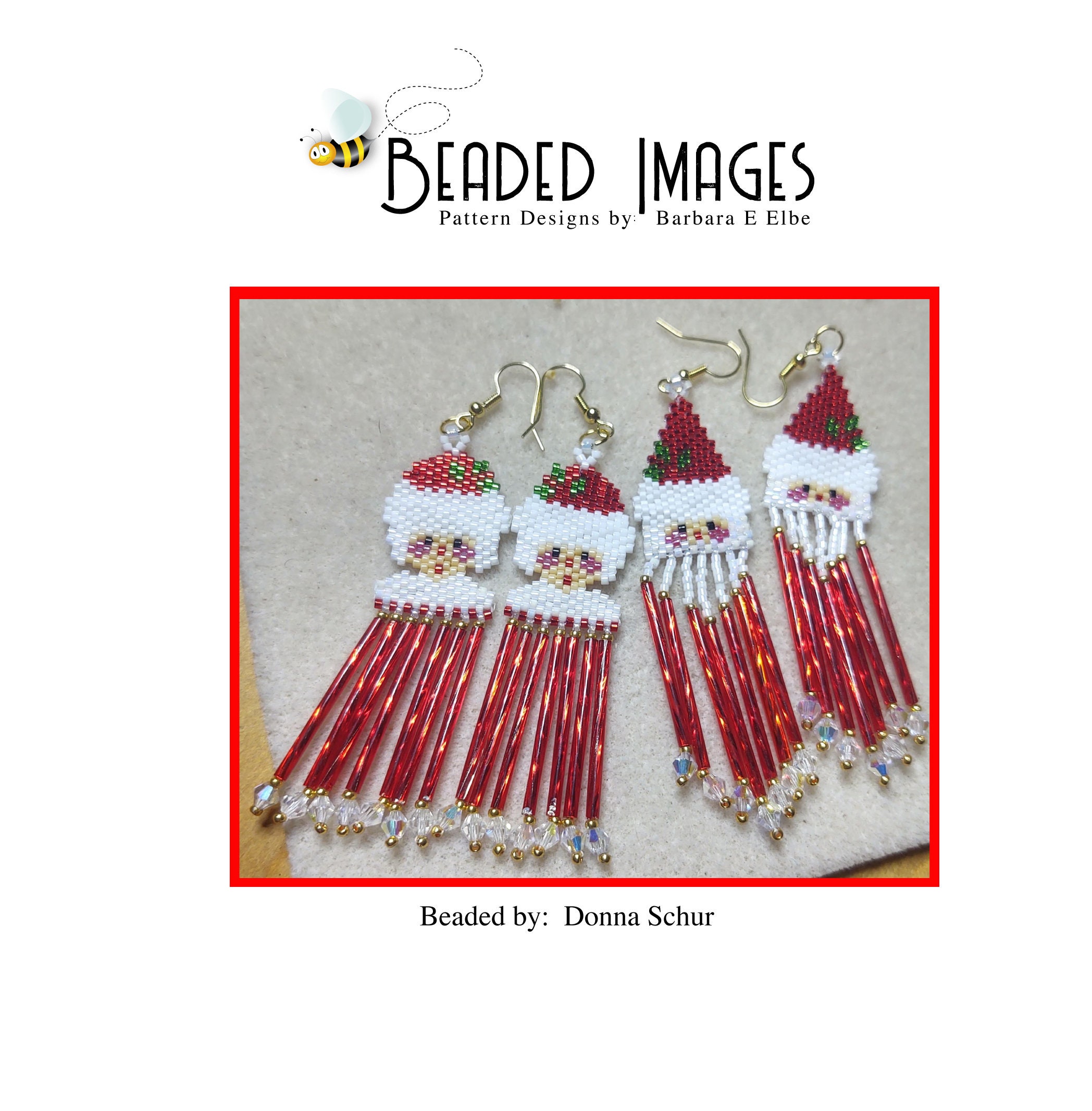 Mr. Santa Claus Beaded Christmas Earring PATTERN 251A - Etsy