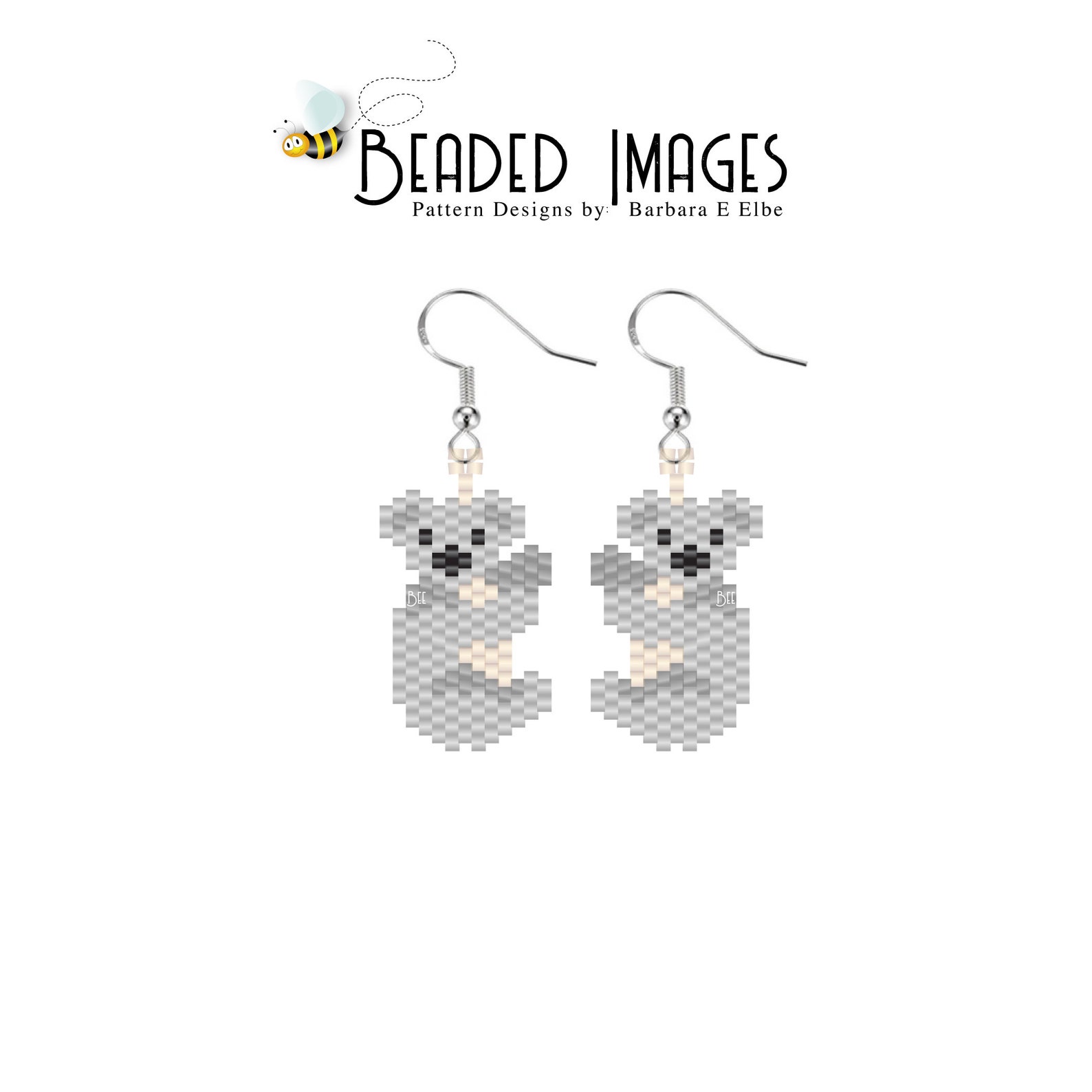 Koala Bear Beaded Earring PATTERN 259 - Etsy