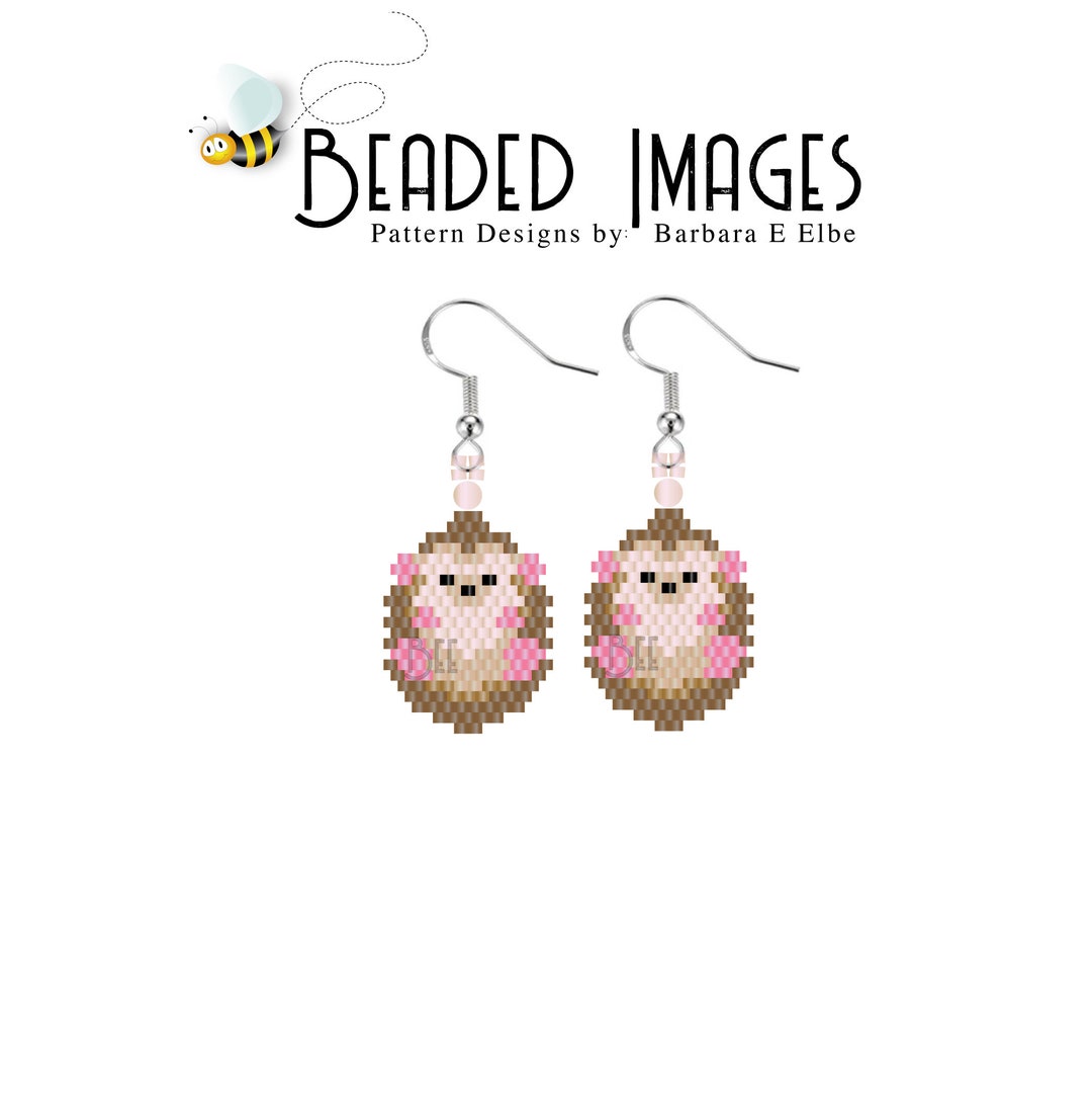 Hedgehog Beaded Earring PATTERN 467 - Etsy