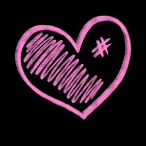 Valentine's Day Pink Doodle Heart Collection A Set of 9 Pink Hearts ...