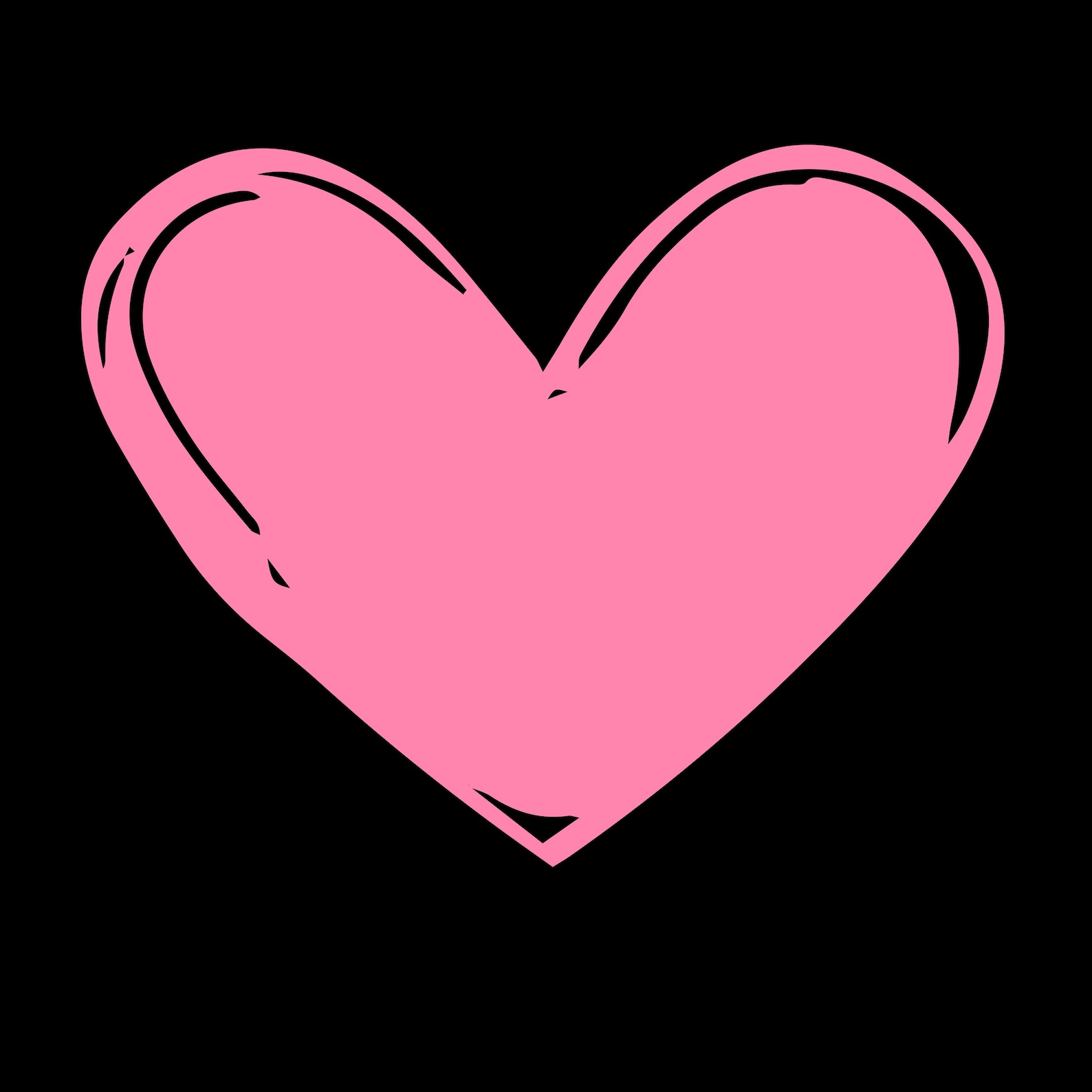 Valentine's Day Pink Doodle Heart Collection A Set of 9 Pink Hearts ...