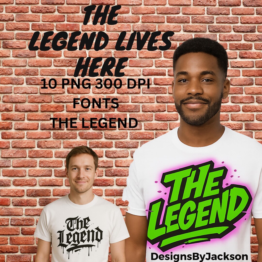 The Legend PNG Bundle | 10 Font Styles | 300 DPI High-resolution ...