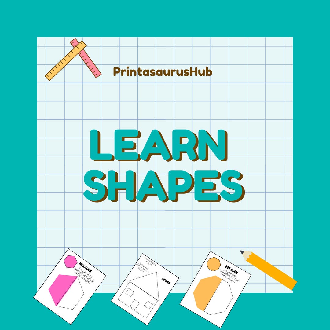 Trace the Shape- Combining and Colouring Shapes - Etsy